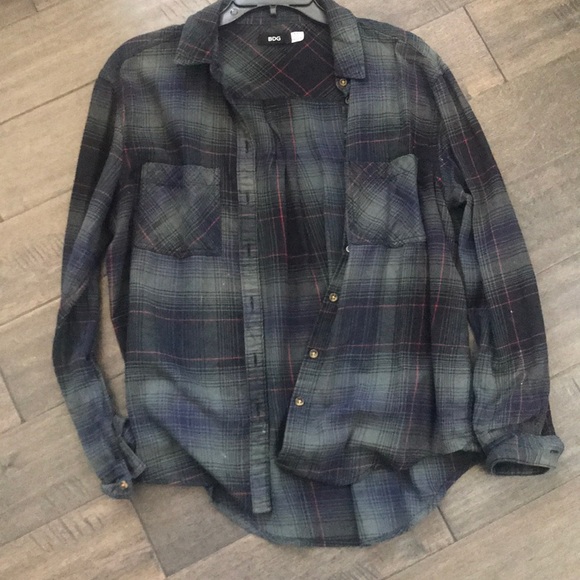 Urban Outfitters | Tops | Vintage Flannel Forest Green With A Red ...